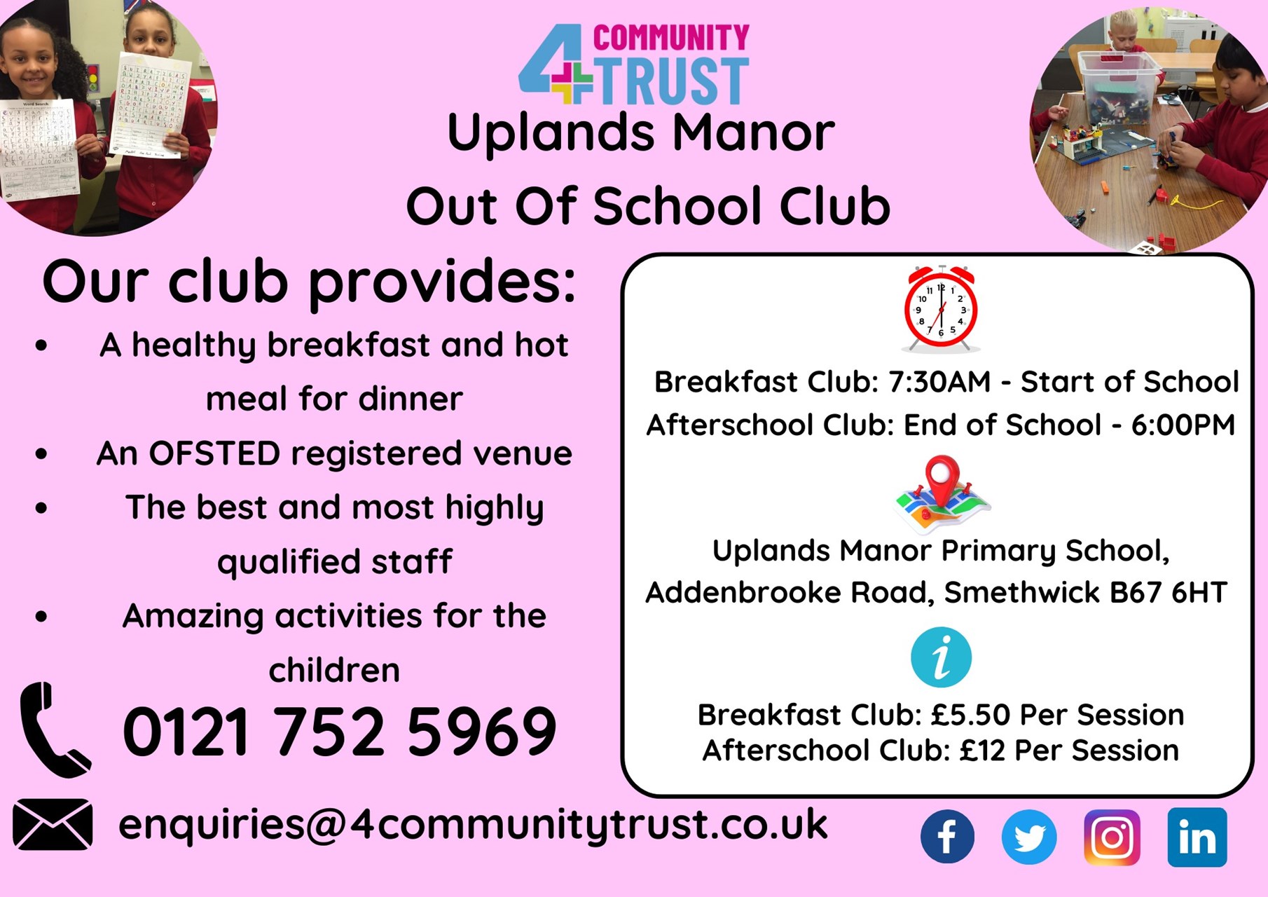 Uplands Manor Primary School - Community information